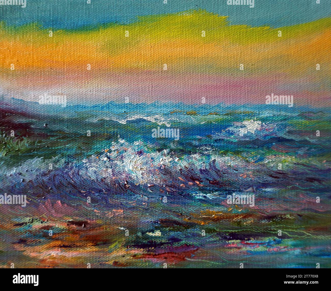 Original art oil color painting phuket thailand Beach Stock Photo - Alamy