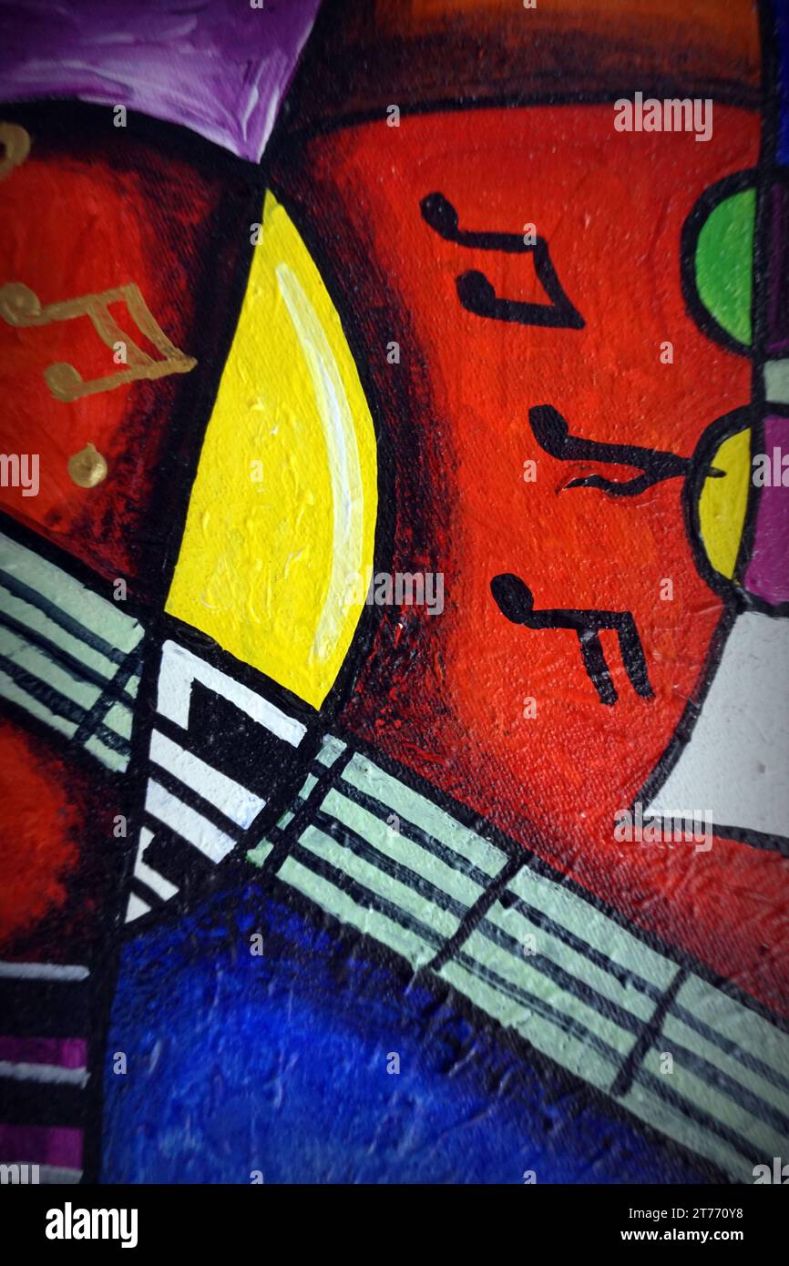 Original art Painting Abstract Triangle Curve Square Music geometric ...