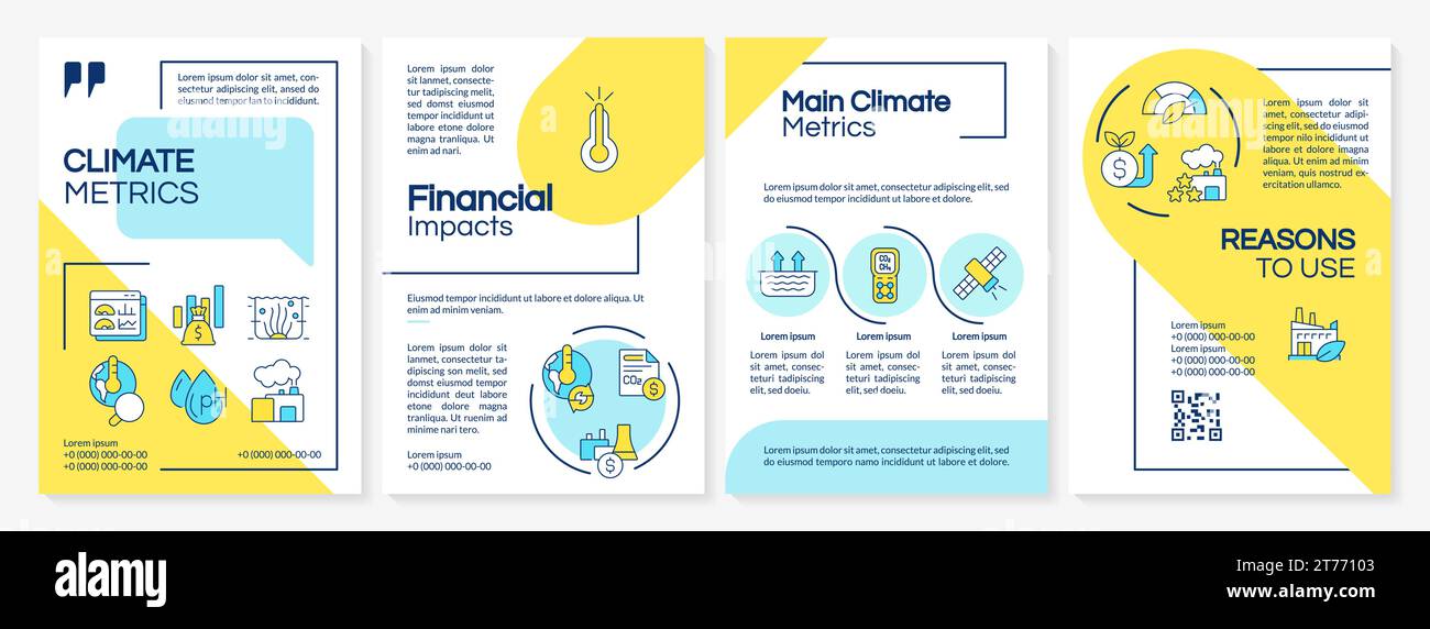 Brochure with colorful climate metrics thin linear icons Stock Vector ...