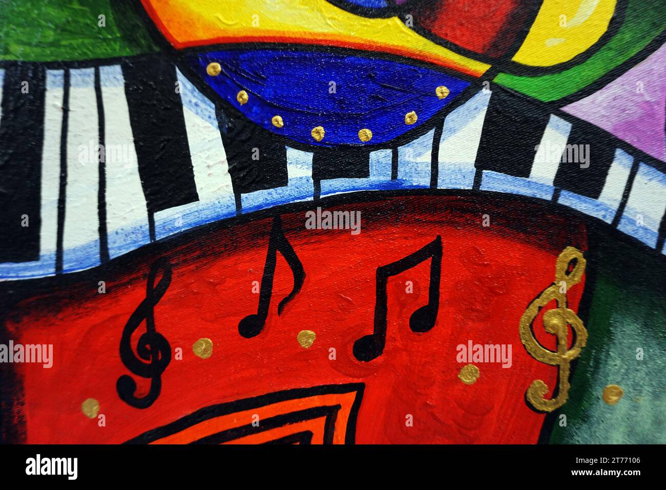 Original art Painting Abstract Triangle Curve Square Music geometric ...