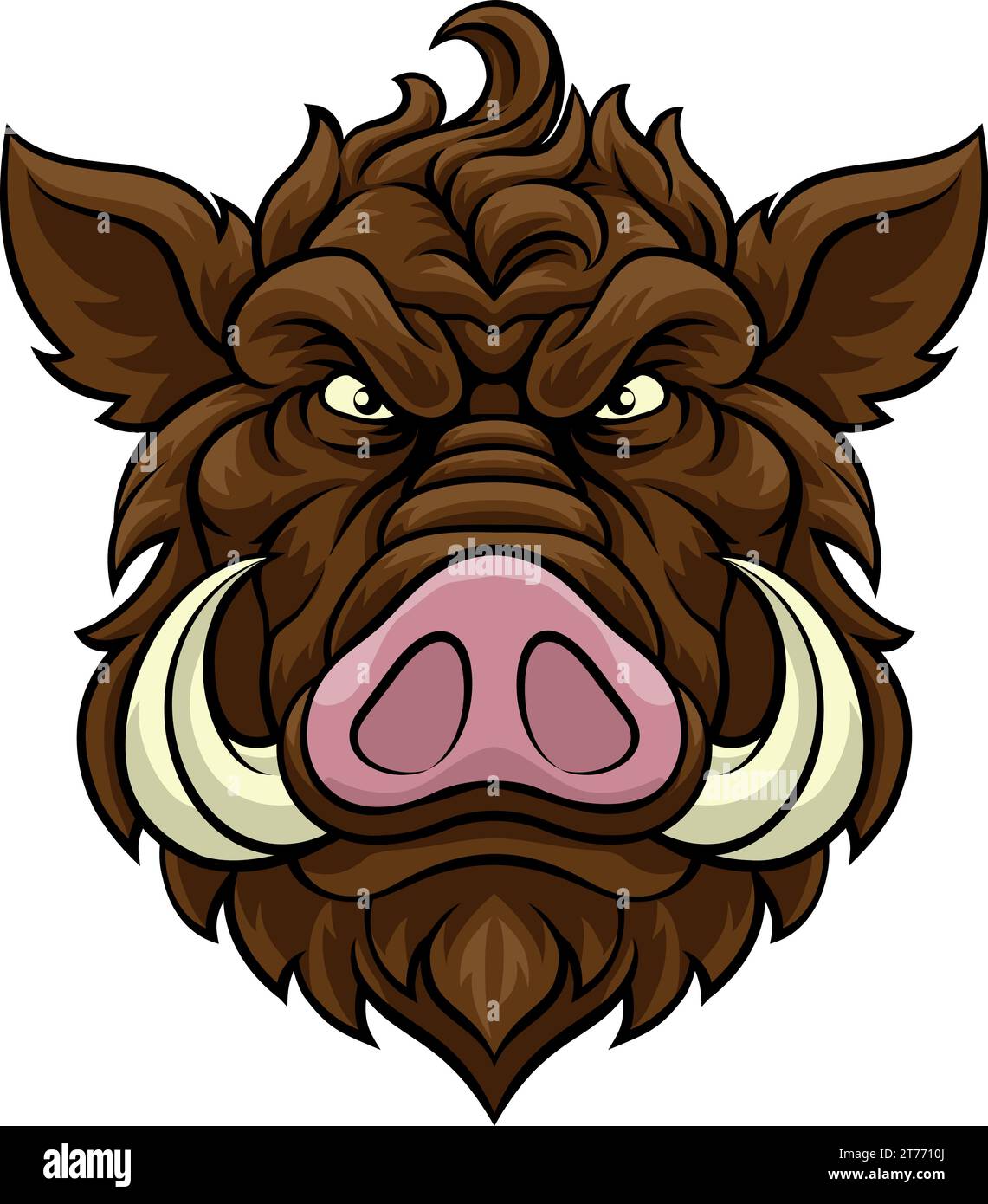 Boar Wild Hog Razorback Warthog Mascot Pig Cartoon Stock Vector Image ...