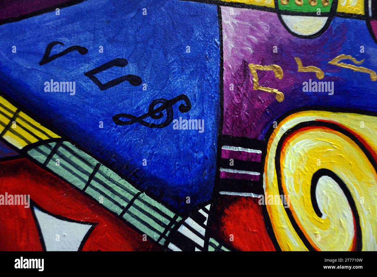 Original art Painting Abstract Triangle Curve Square Music geometric ...