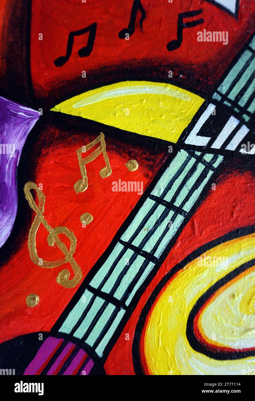 Original art Painting Abstract Triangle Curve Square Music geometric ...