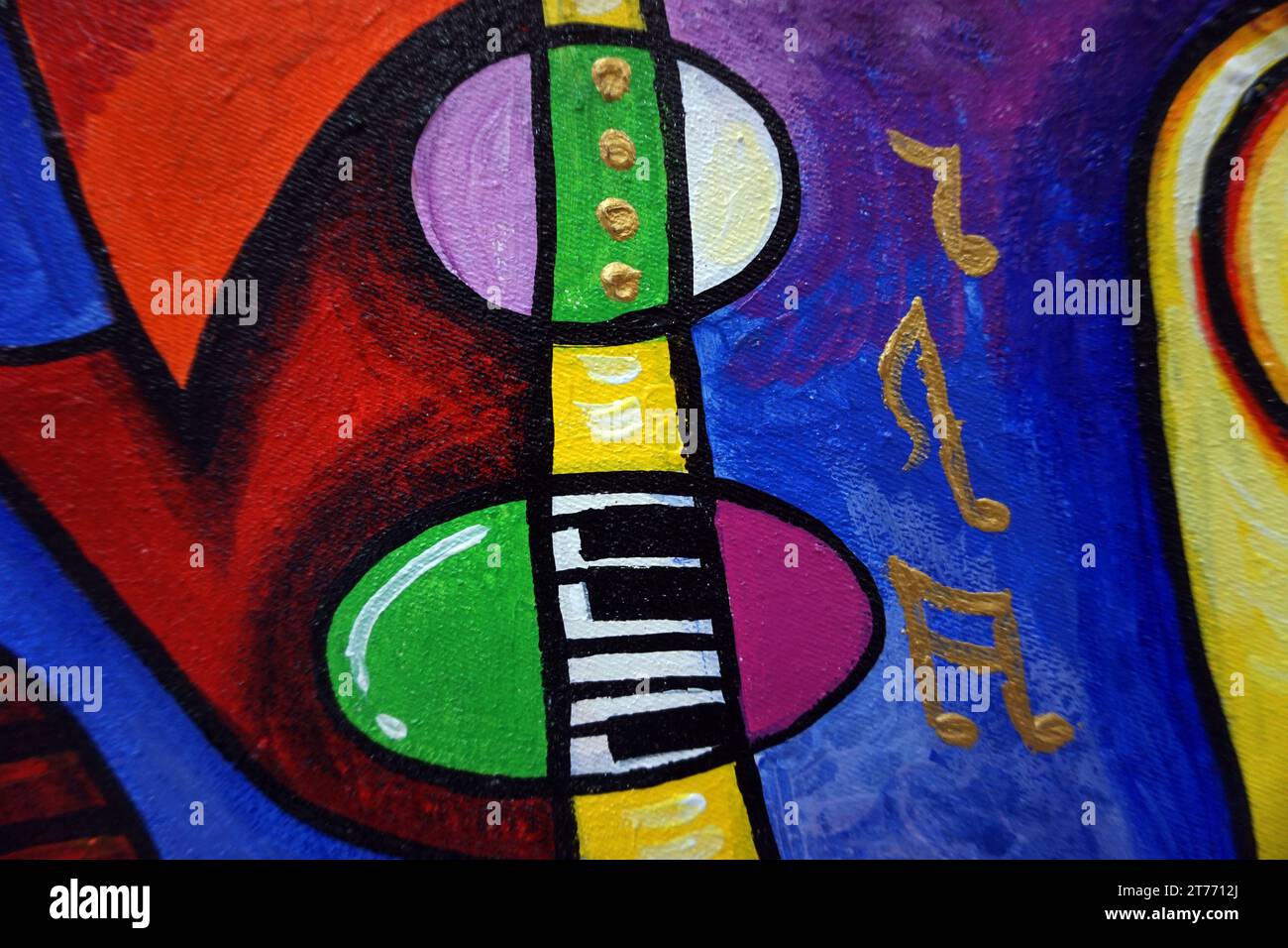 Original art Painting Abstract Triangle Curve Square Music geometric ...