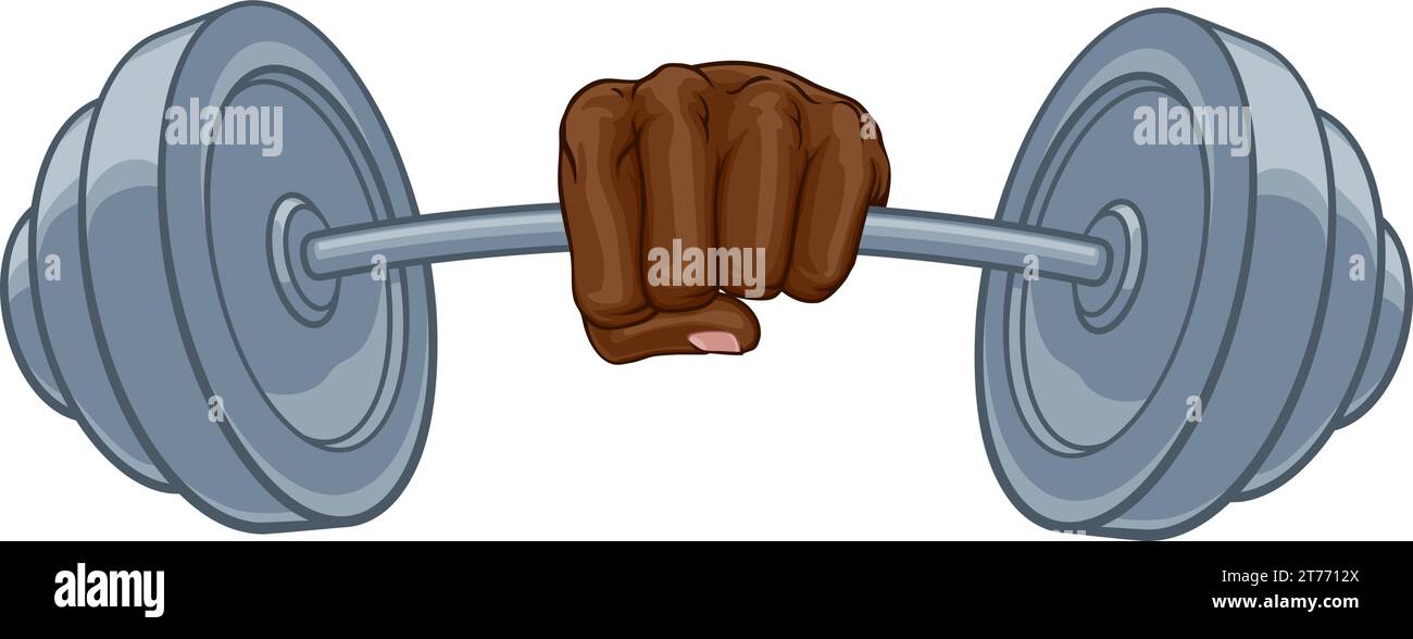 Weight Lifting Fist Hand Holding Barbell Concept Stock Vector Image ...