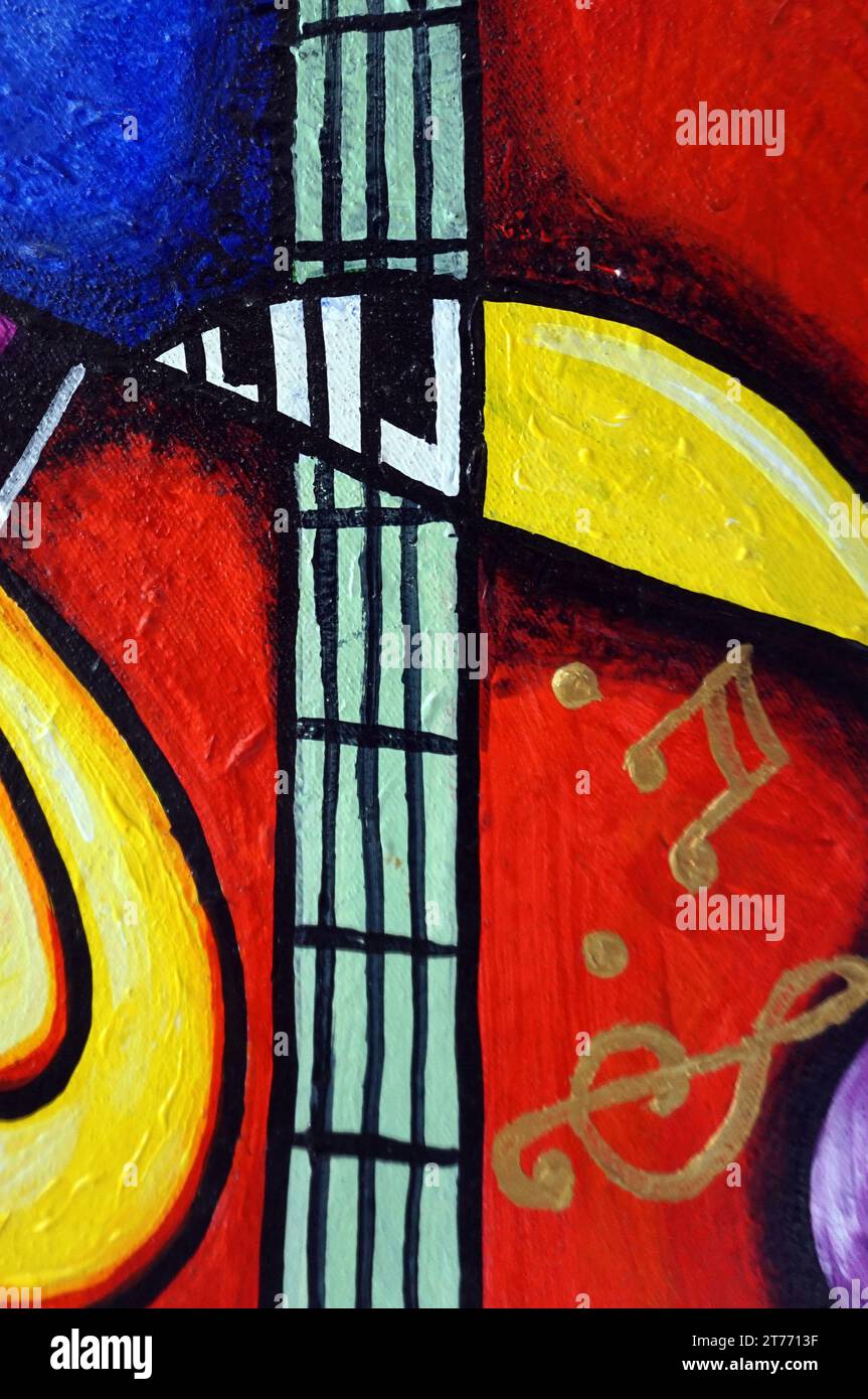 Original art Painting Abstract Triangle Curve Square Music geometric ...