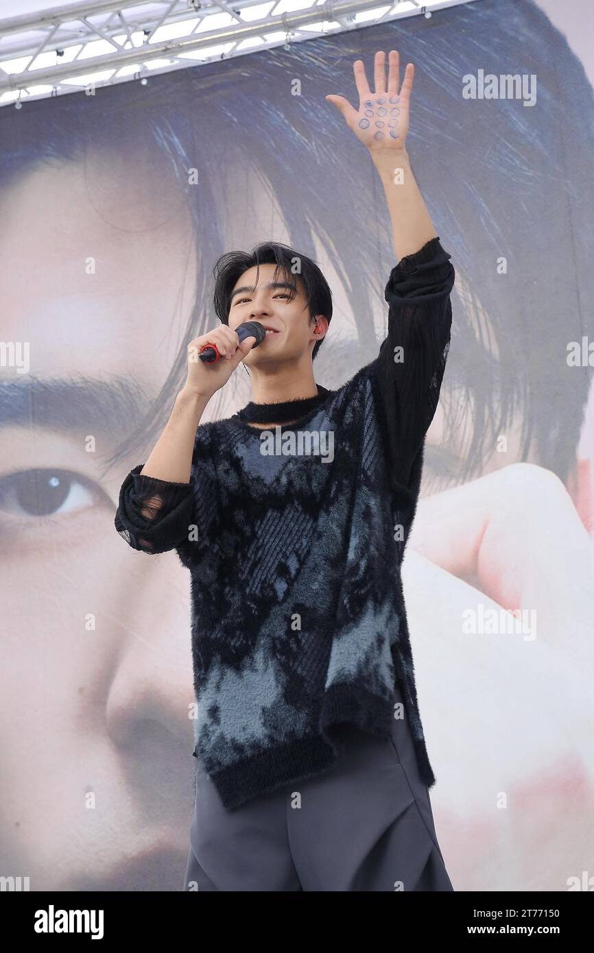 Taiwanese actor and singer Edward Chen attends an activity in Taipei ...