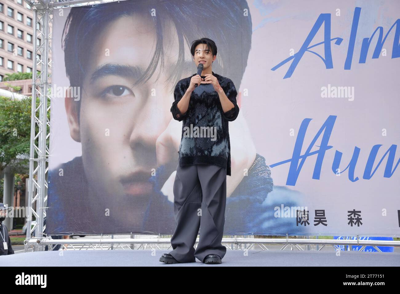 Taiwanese actor and singer Edward Chen attends an activity in Taipei ...