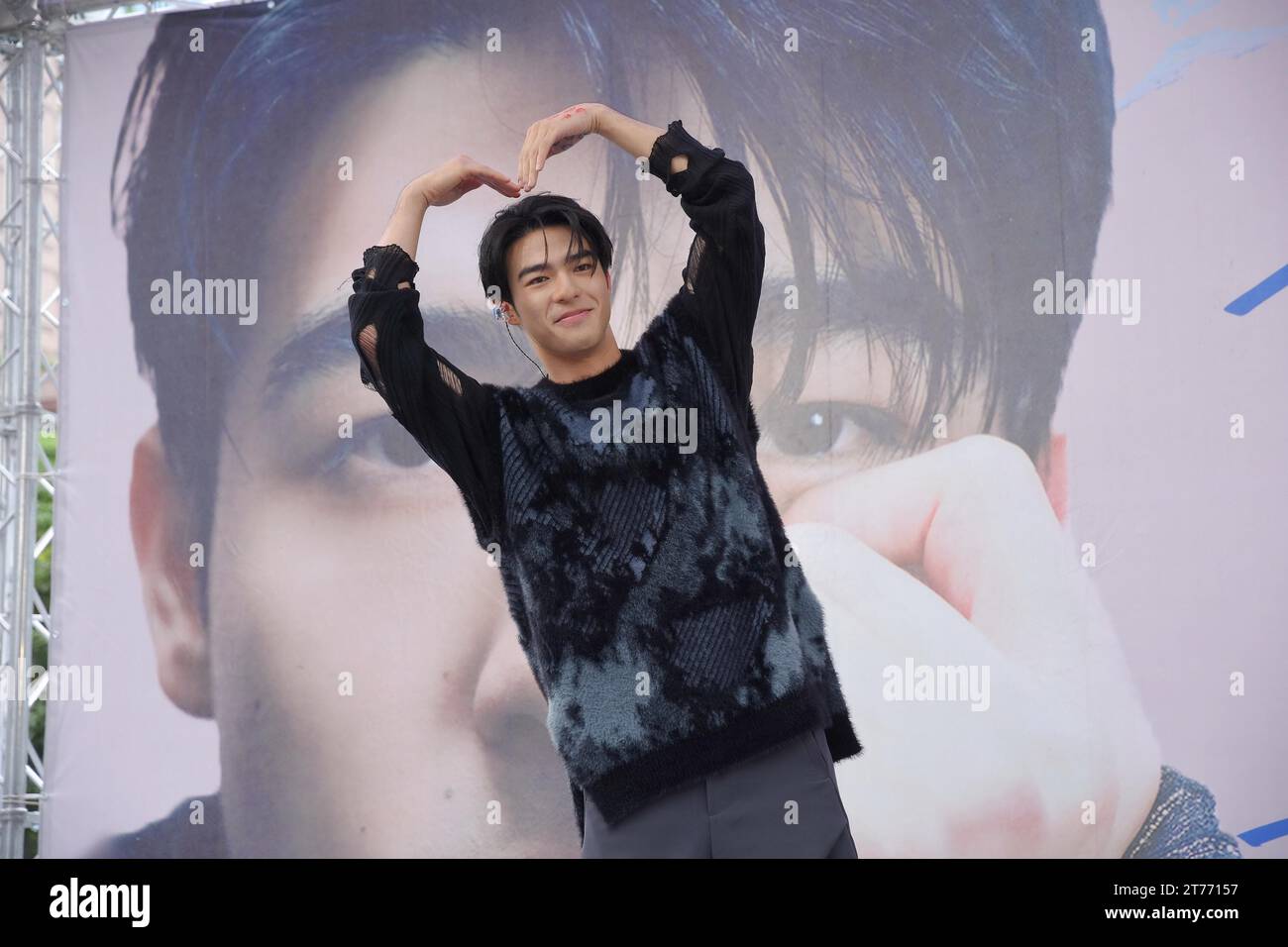 Taiwanese actor and singer Edward Chen attends an activity in Taipei ...