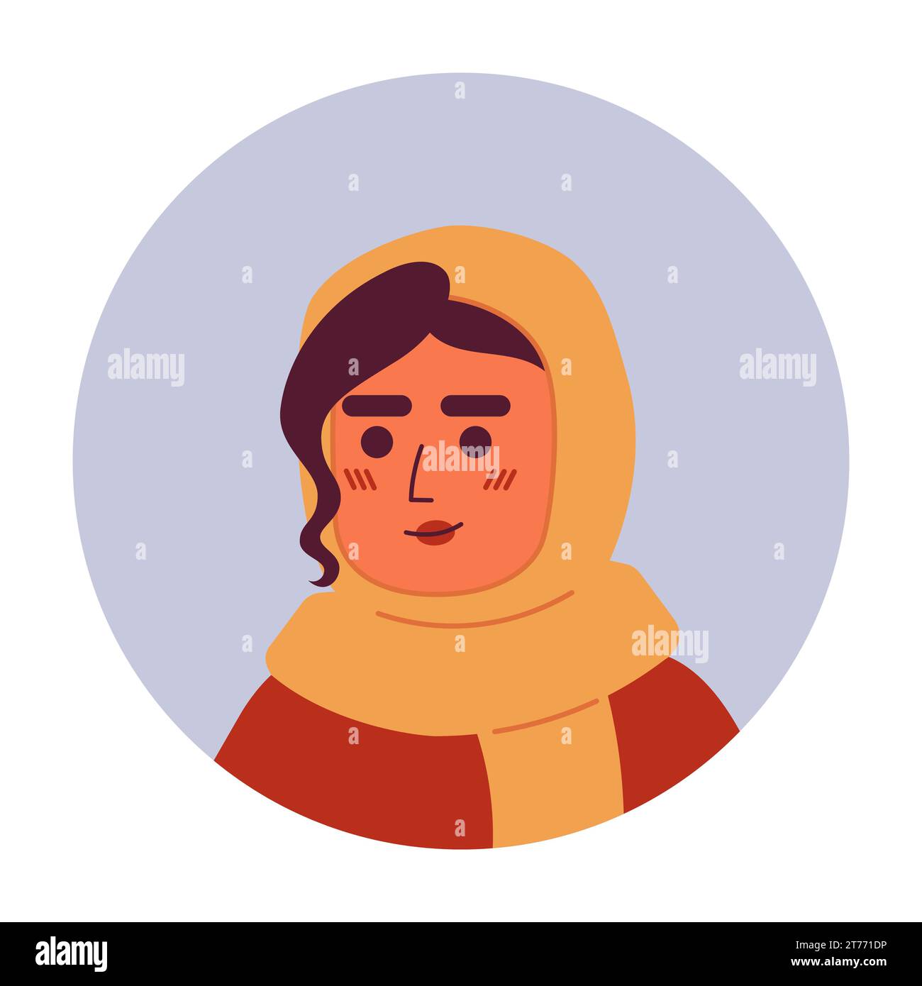 Muslim woman pretty smiling 2D vector avatar illustration Stock Vector ...