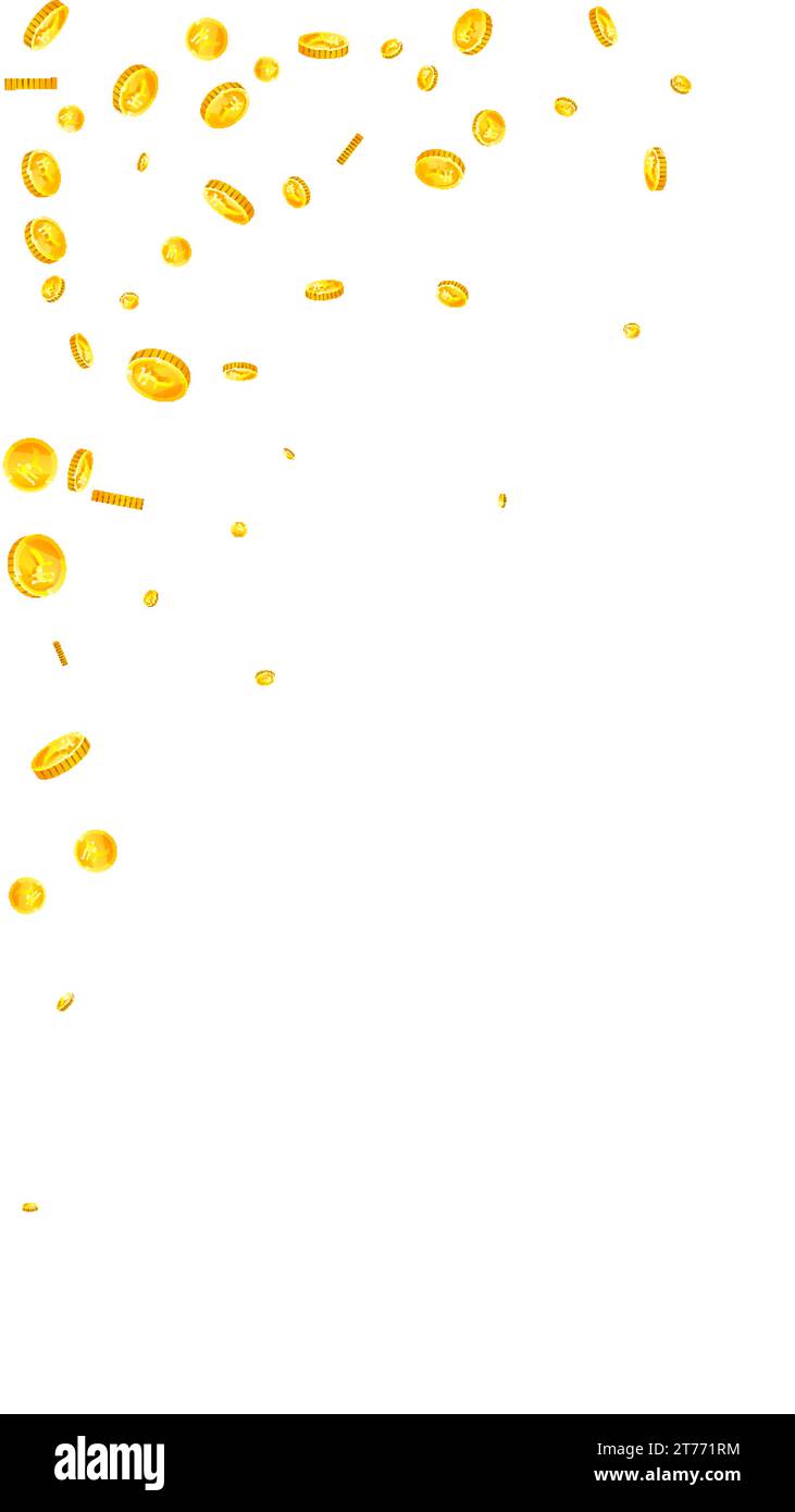 Indian rupee coins falling. Scattered gold INR coins. India money ...