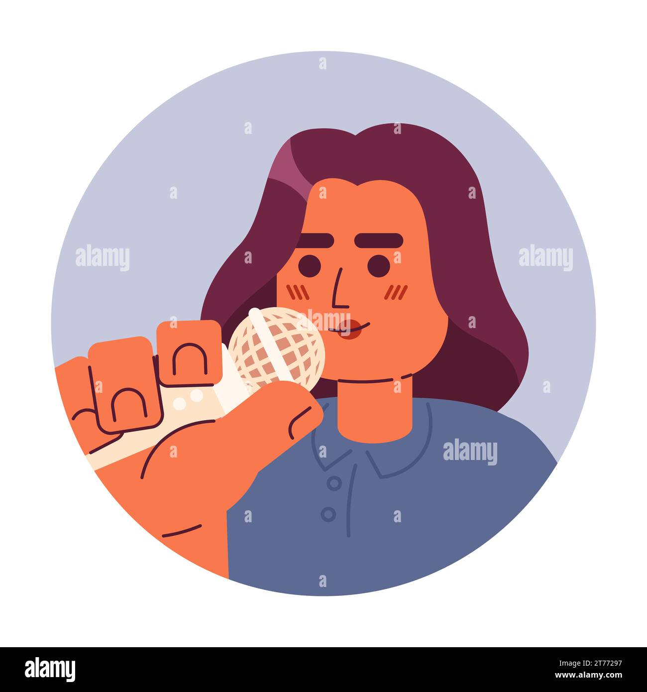 Middle eastern professional lady speaker 2D vector avatar illustration ...