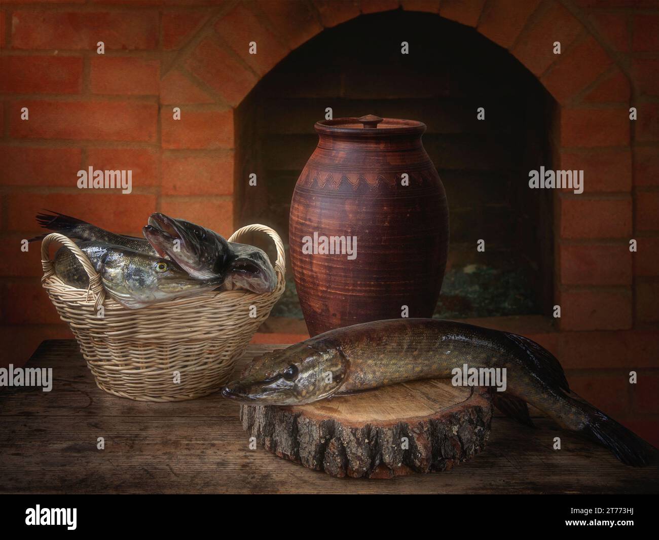 Still life with fish Stock Photo - Alamy