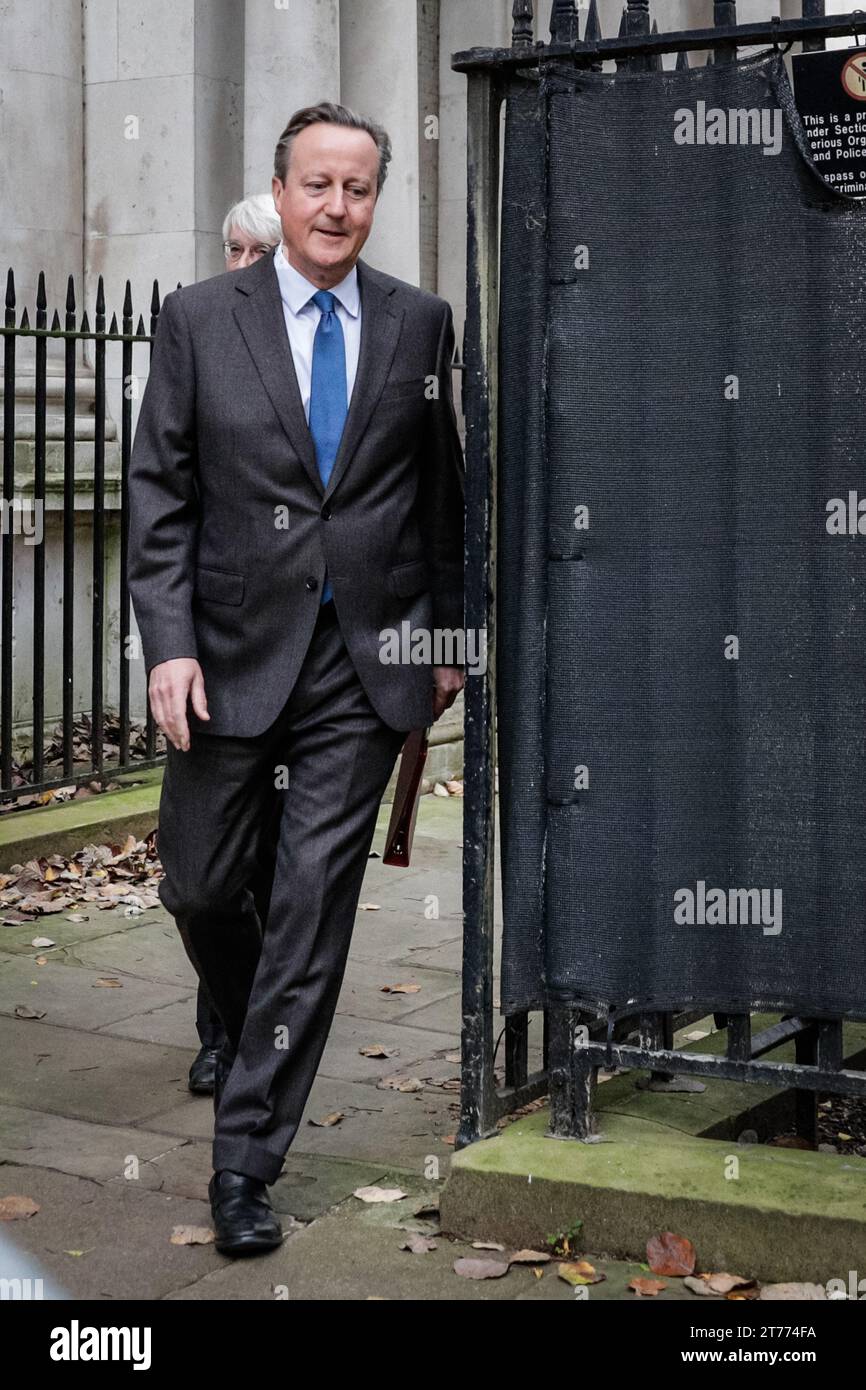 London, UK. 14th Nov, 2023. Lord Cameron, David Cameron, Secretary of ...