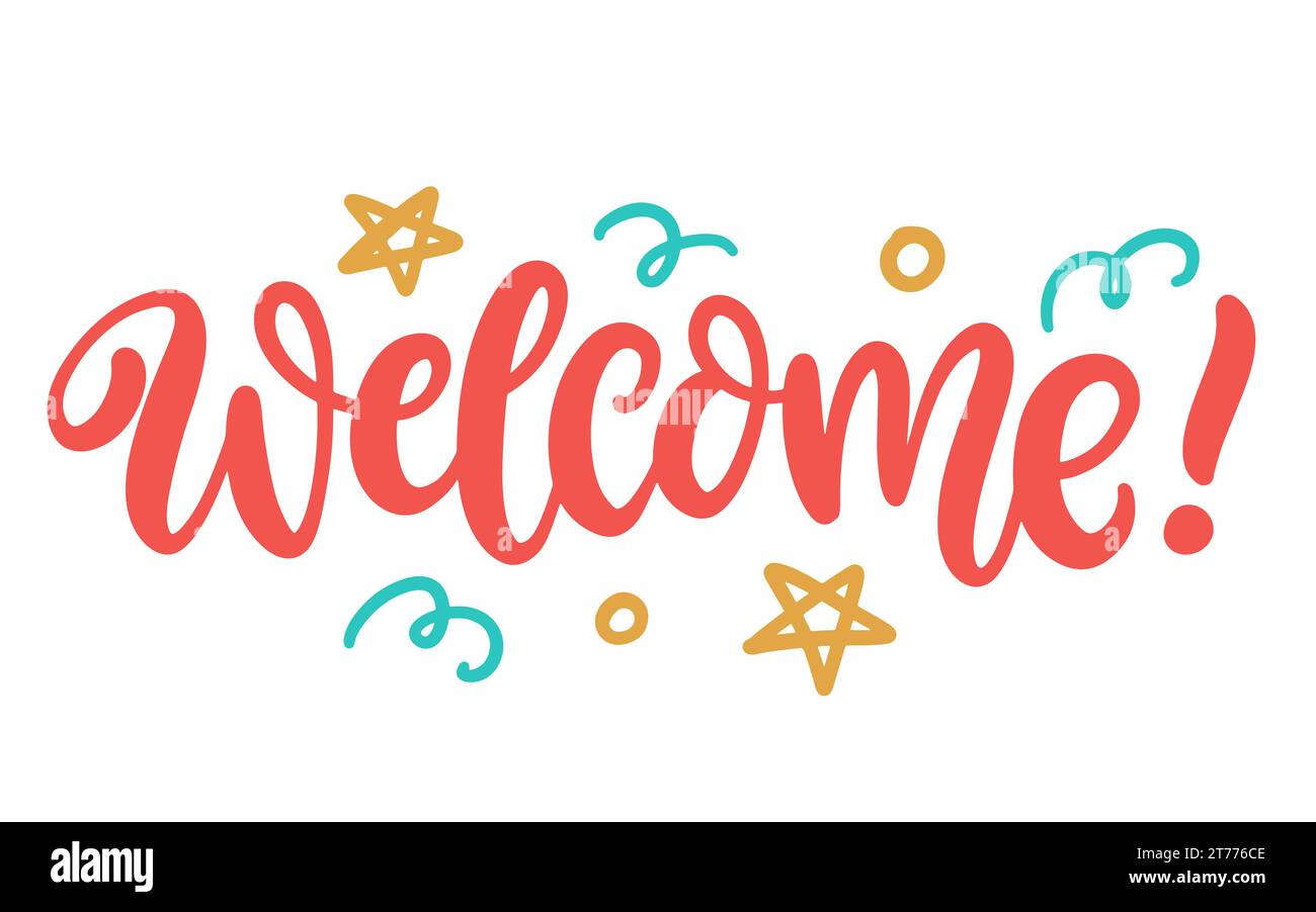 Welcome inscription hand written lettering banner Stock Vector Image ...