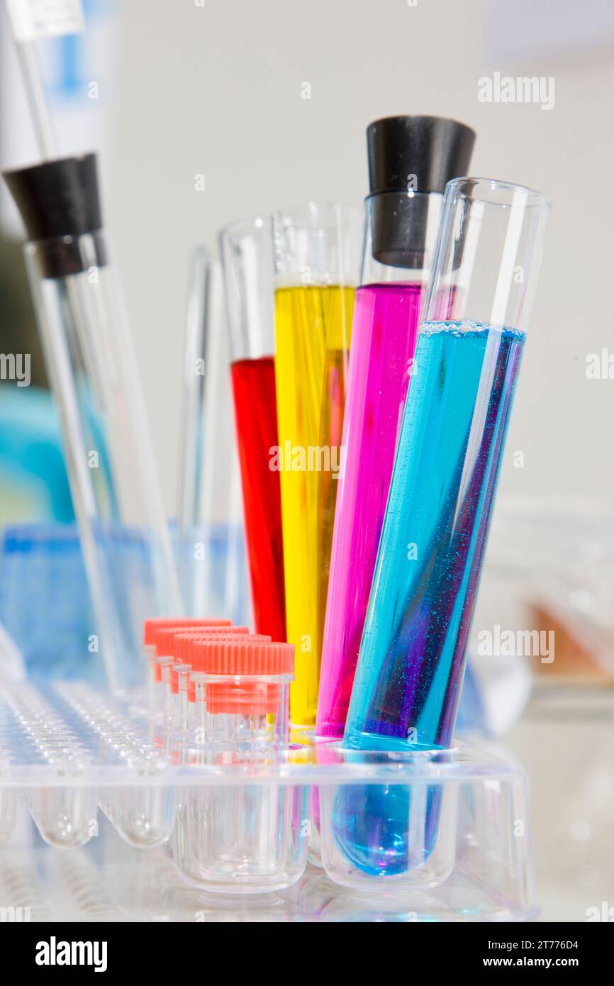 Test tubes with colorful fluids Stock Photo - Alamy