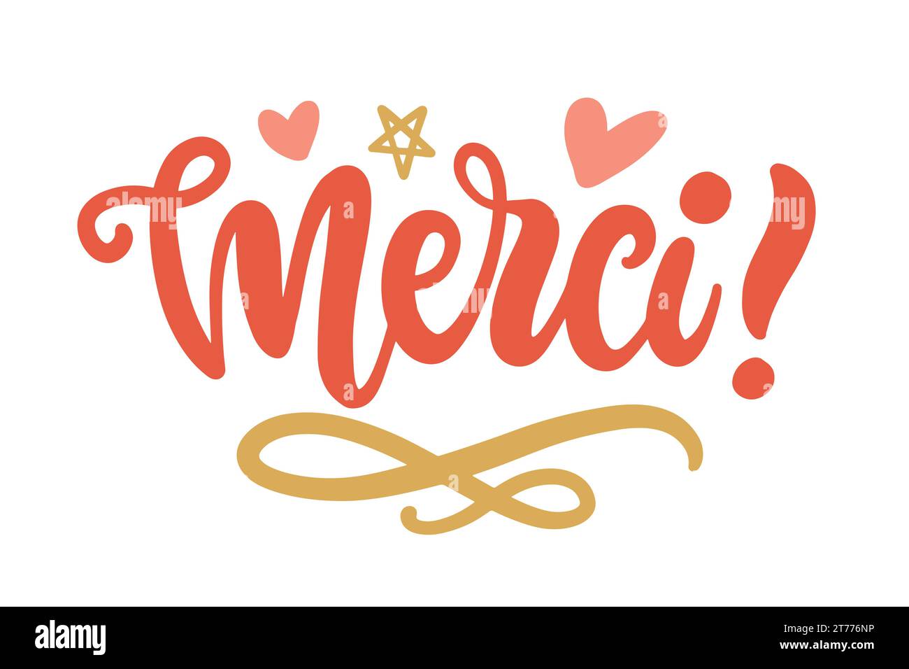 Merci inscription hand written lettering banner Stock Vector Image ...