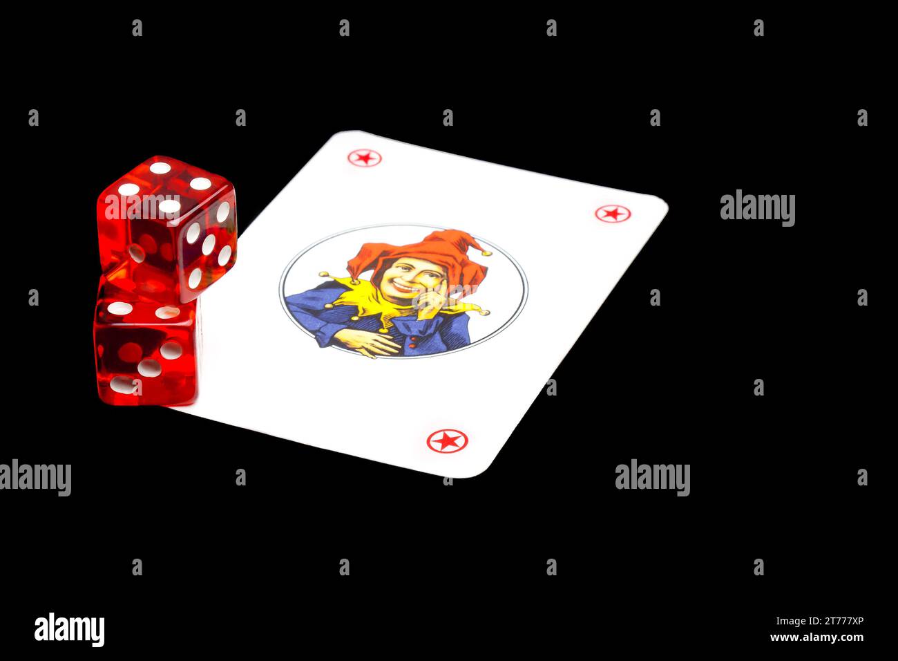 playing card with dice Stock Photo - Alamy