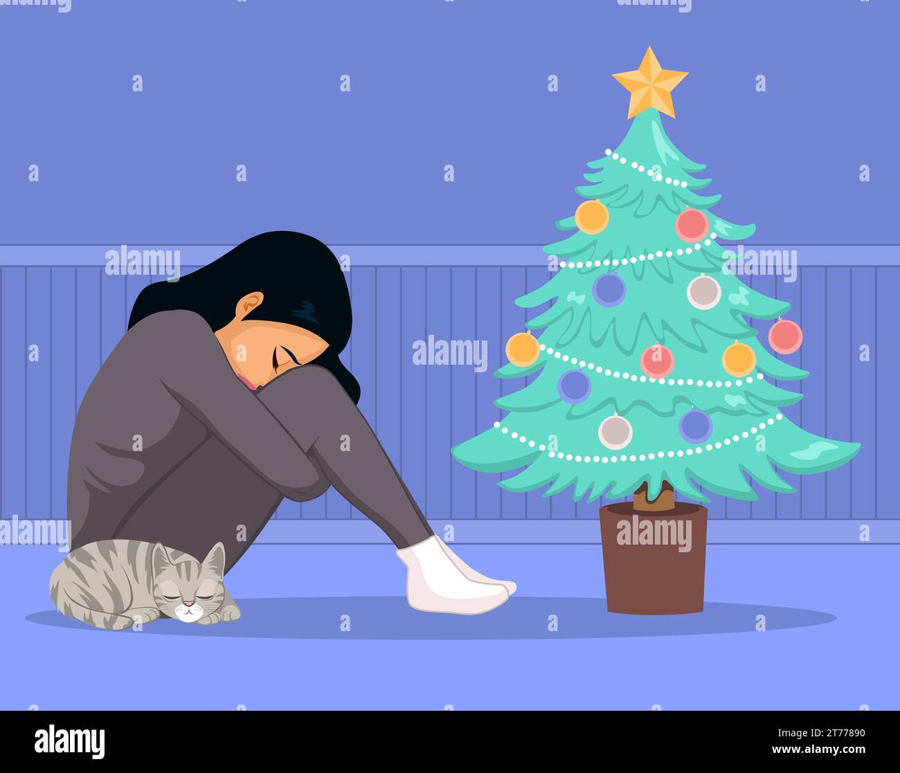 Sad christmas cartoon hi-res stock photography and images - Alamy