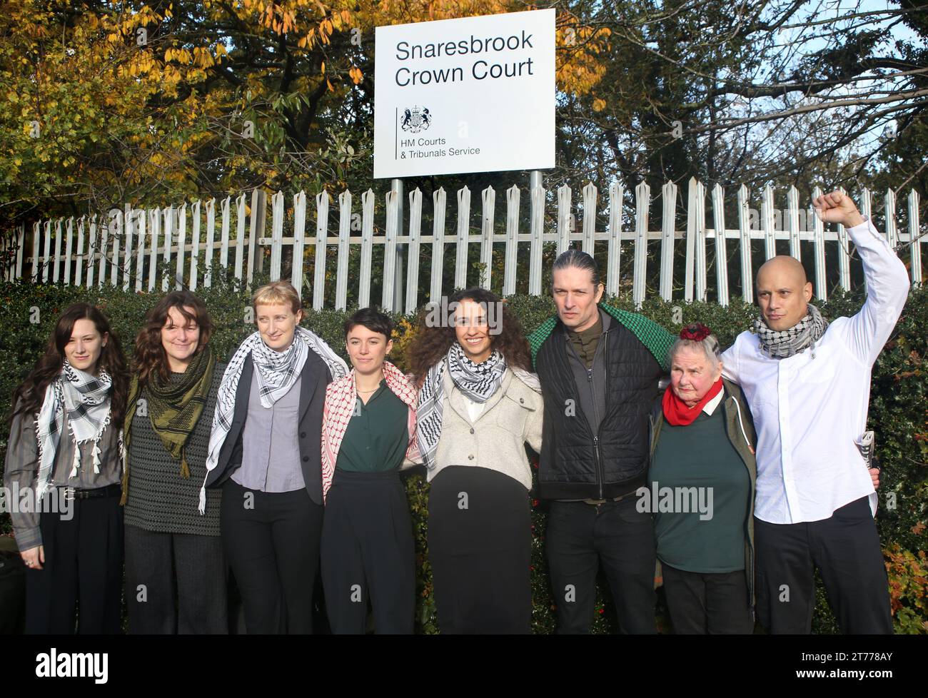 The defendants outside the court from left to right: Jocelyn Cooney ...