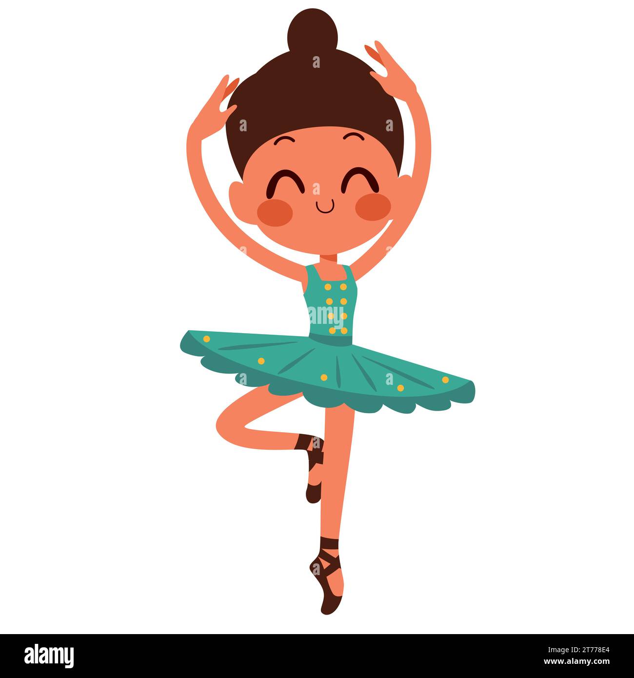 Christmas ballerina toy character dancing flat vector illustration ...