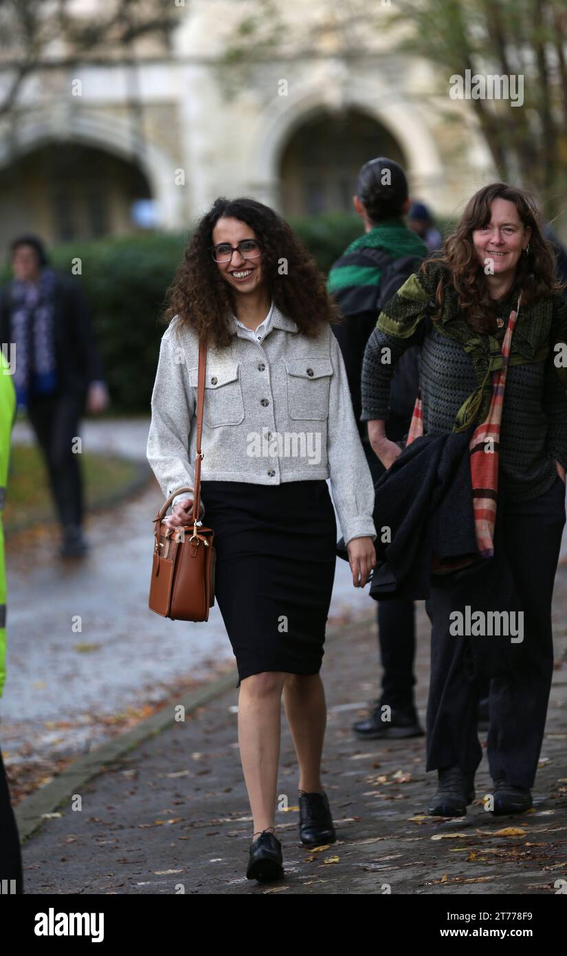 Palestine Action co-founder Huda Ammori (centre) leaves court with ...