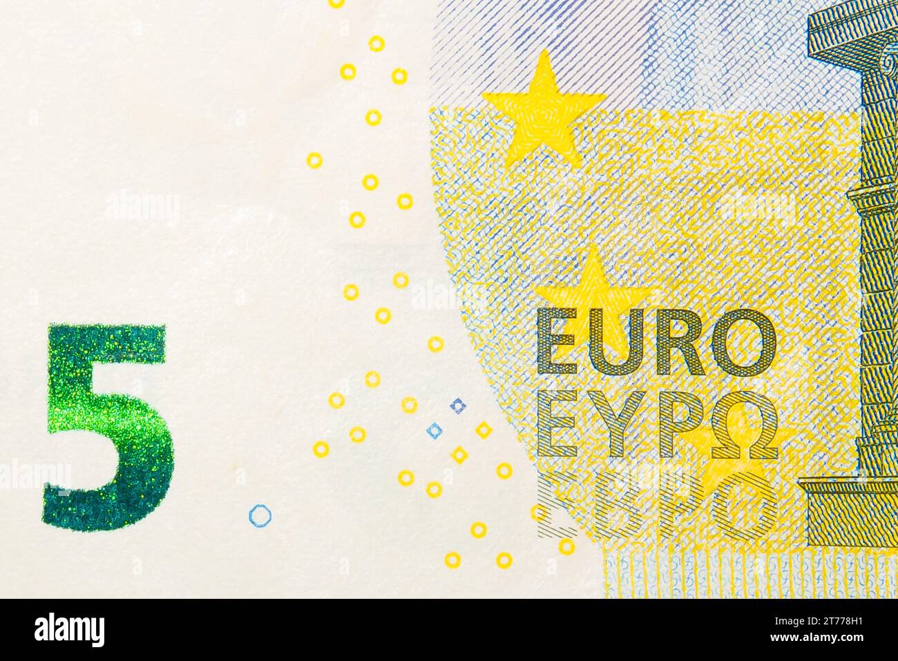 detail of new five euro banknote front side Stock Photo - Alamy
