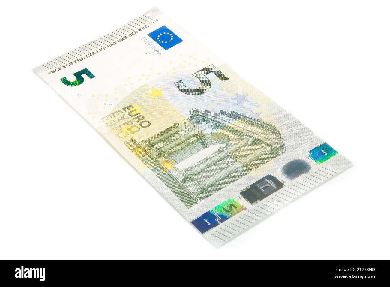 detail of new five euro banknote front side Stock Photo - Alamy