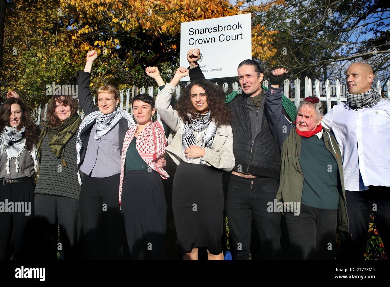 The defendants outside the court from left to right: Jocelyn Cooney ...