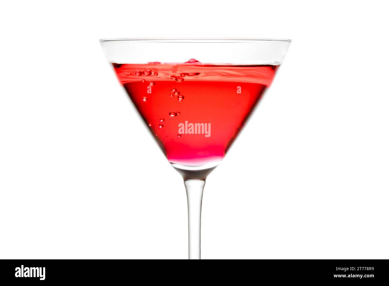 red cocktail with bubbles on white background Stock Photo - Alamy
