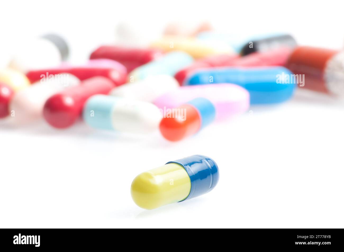 one medical pill in laboratory on white background Stock Photo - Alamy