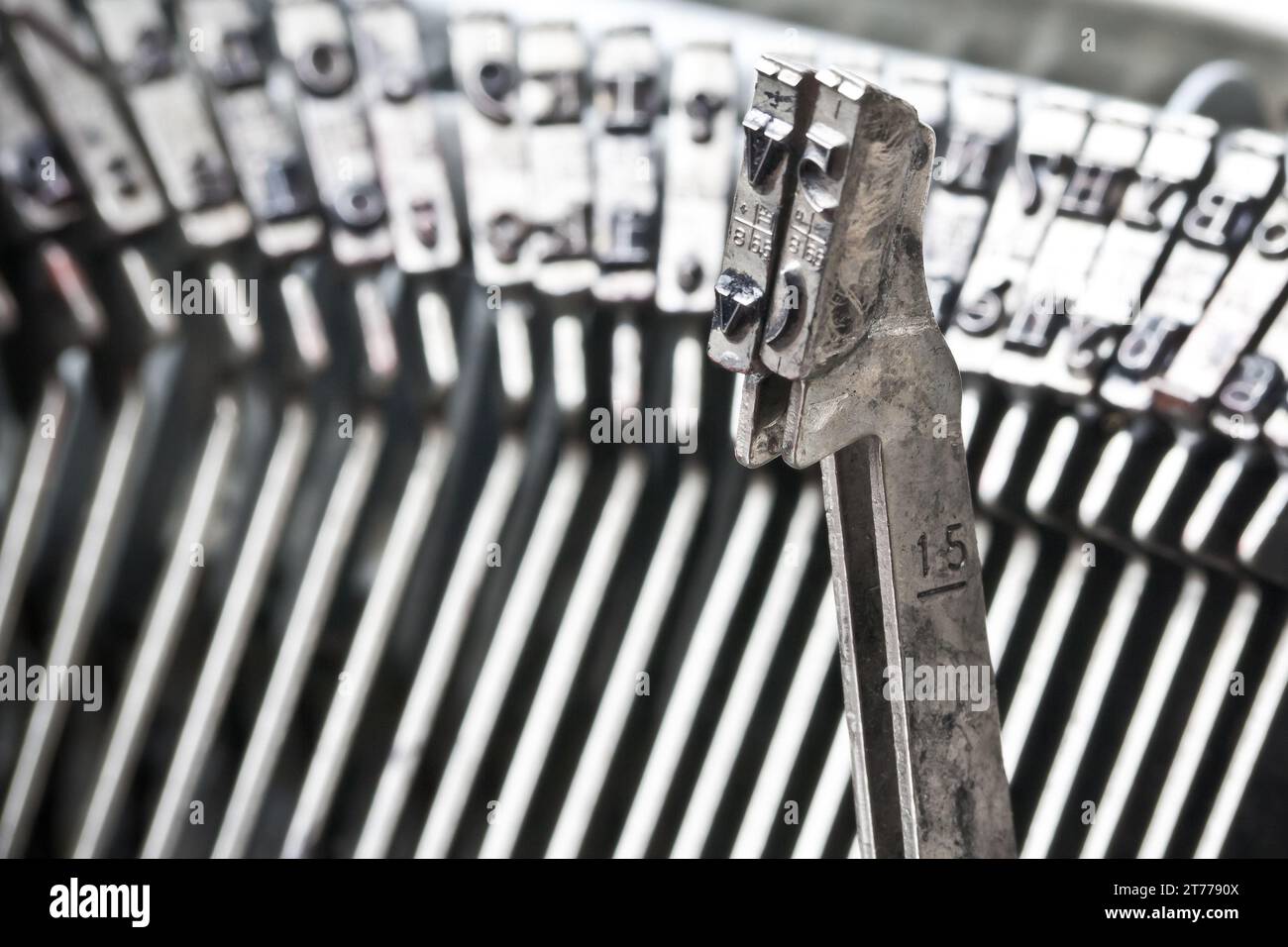closeup of two type bars of typewriter Stock Photo - Alamy
