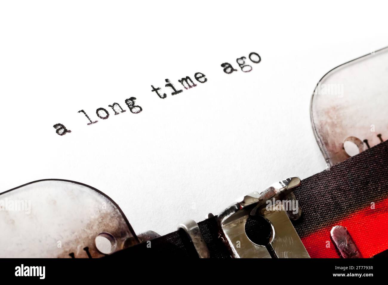 concept image with word a long time ago printed on an old typewriter ...