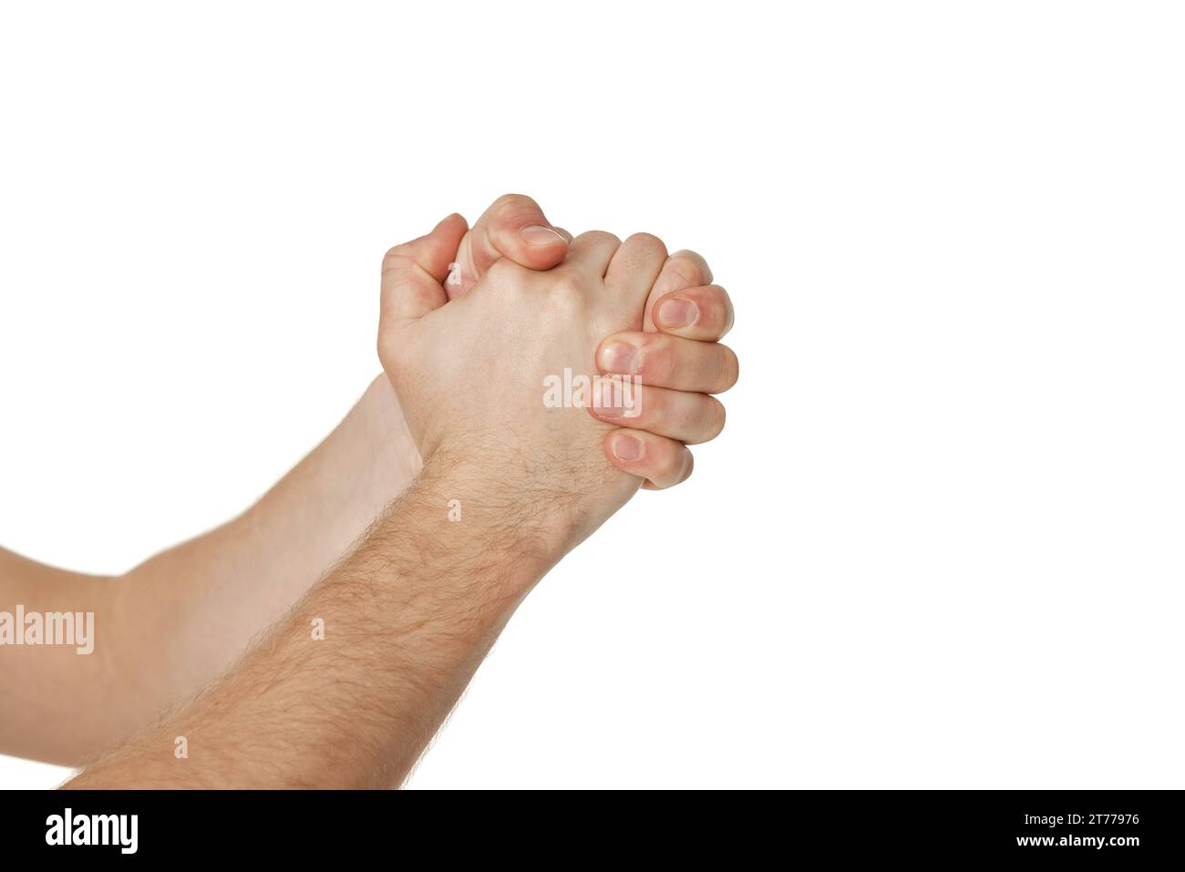 man shaking hand isolated on white background, handshake Stock Photo ...