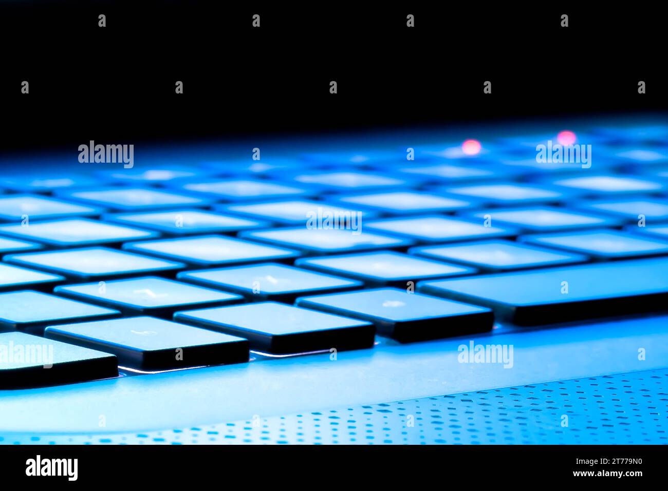 close up of laptop keyboard as a background toned to blue Stock Photo ...