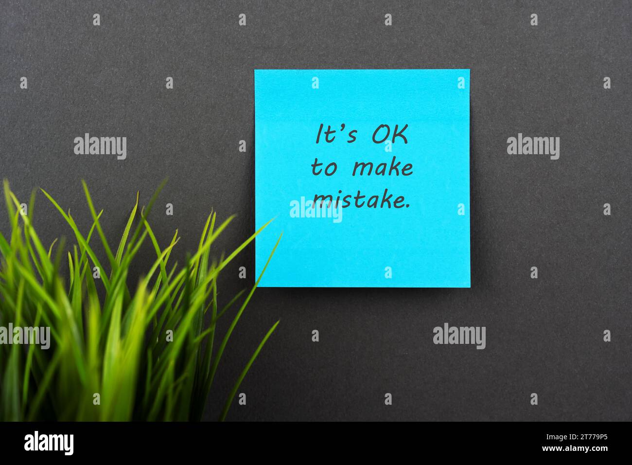 Adhesive note with inspirational quotes - It's OK to make mistake Stock ... Adhesive note with inspirational quotes - It's OK to make mistake Stock ...