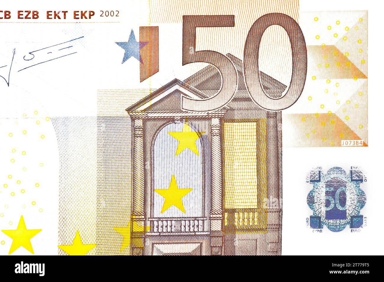 detail of one banknote 50 euro Stock Photo - Alamy