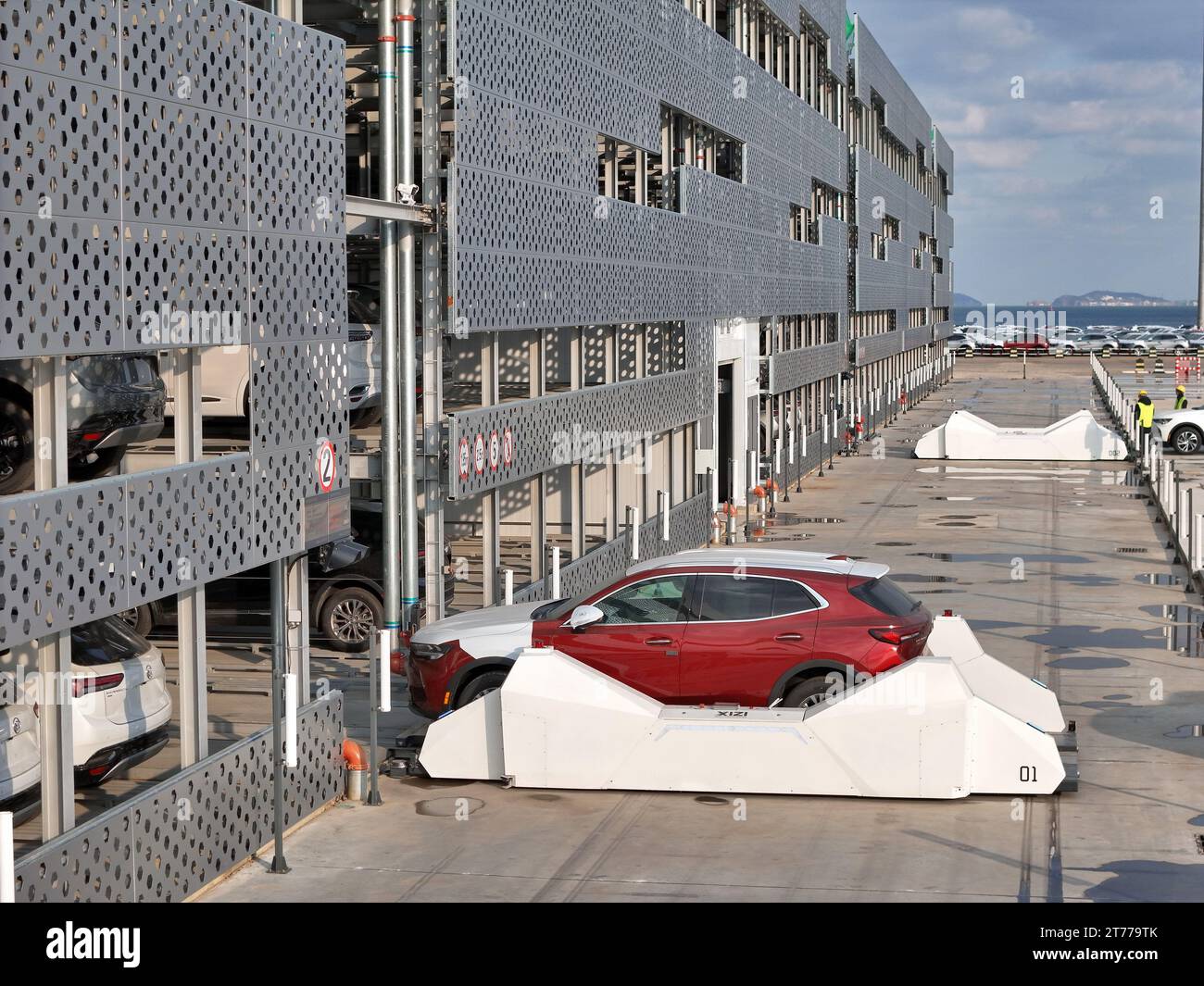 YANTAI, CHINA - NOVEMBER 13, 2023 - AGV (Automated Guided Vehicle ...