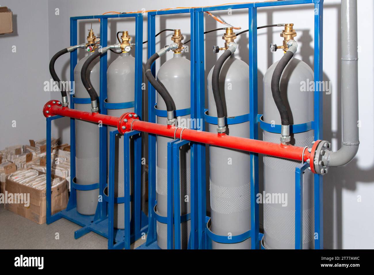 Gas cylinders for fire suppression. Safety equipment for fire control ...