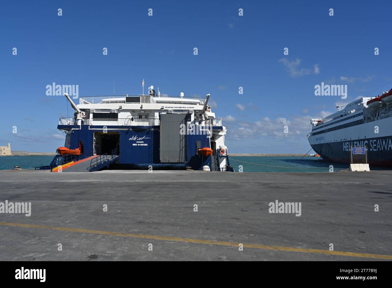 High-speed passenger and car ferry catamaran, Elite Jet, operated by ...