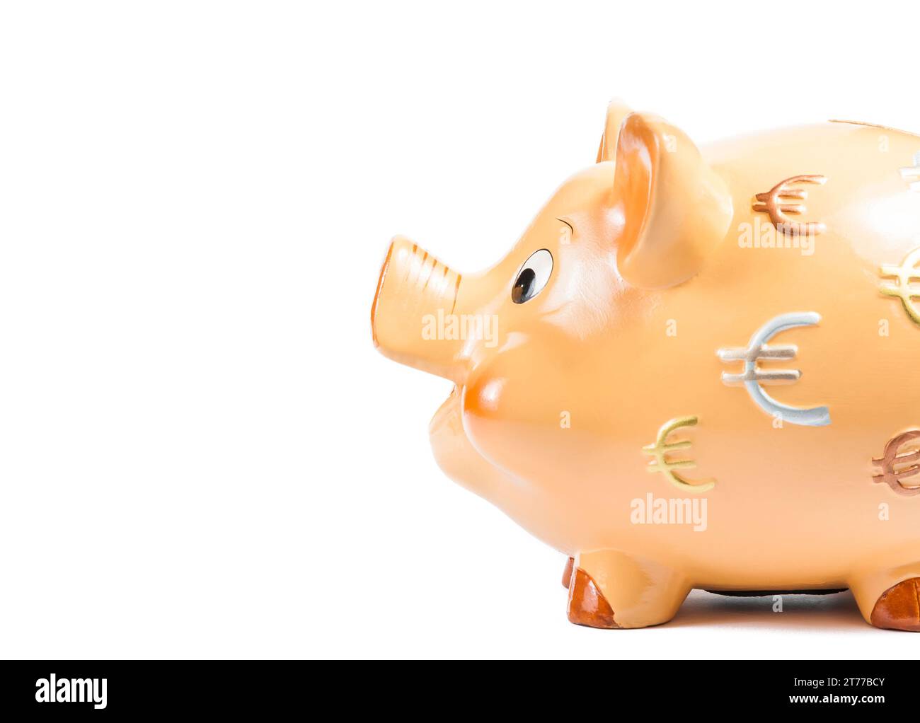 detail of piggy bank, concept for business and save money against white ...