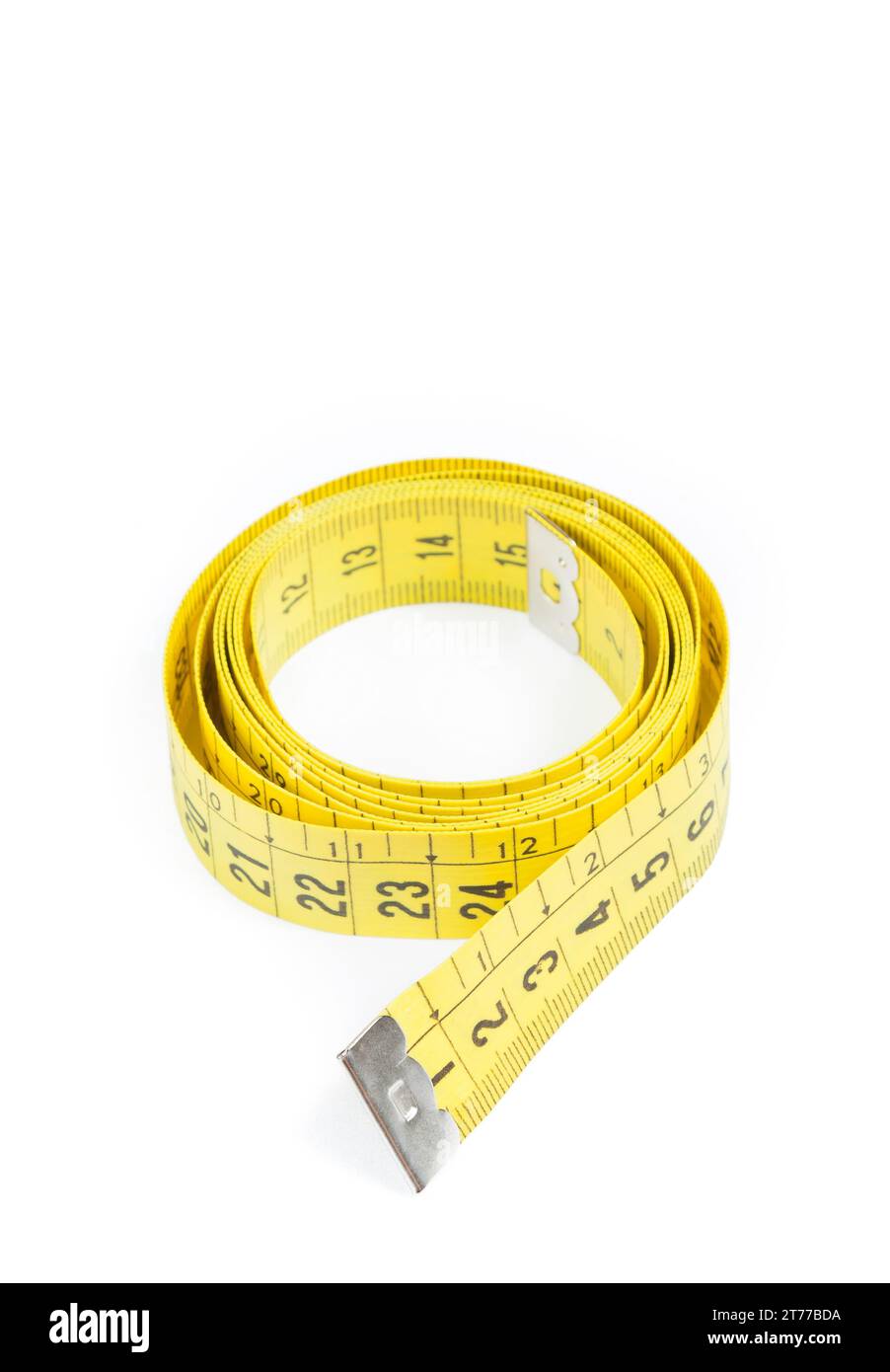 top of view of measure tape isolated on white background Stock Photo ...