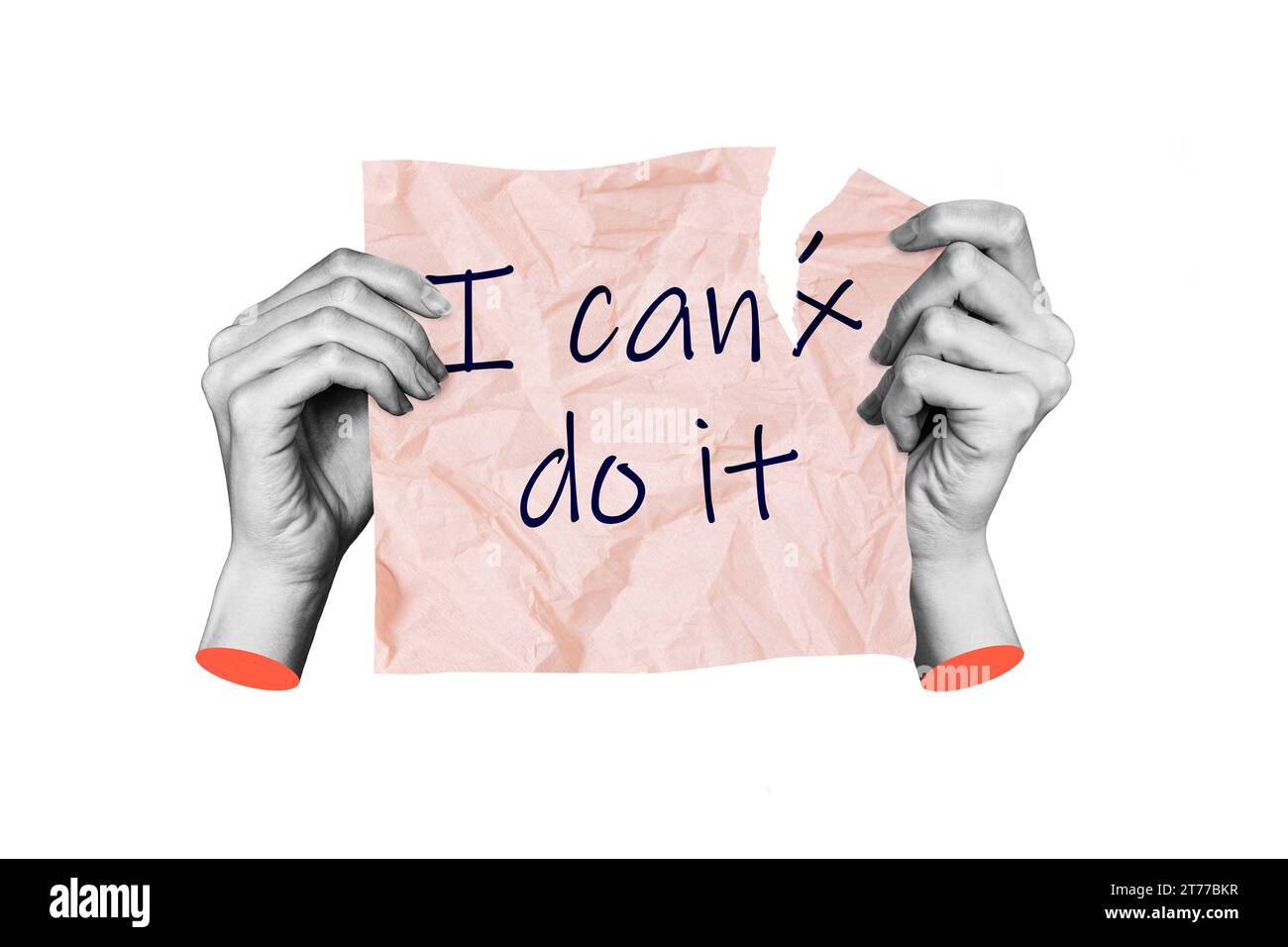 Motivational poster collage of arms showing slogan i cant do it no ...