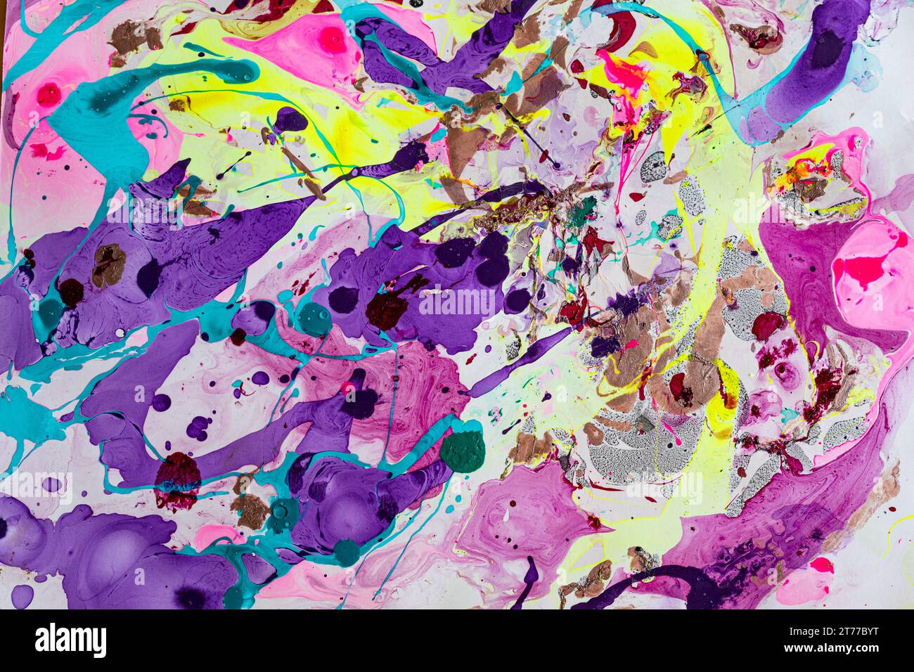 Multicolor texture created with bright and glitter acrylic paints ideal ...