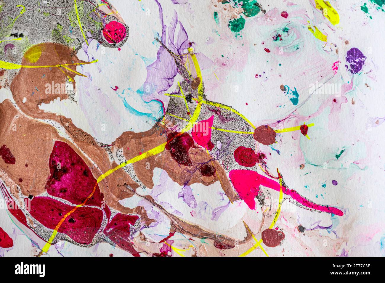 Multicolor texture created with bright and glitter acrylic paints ideal ...