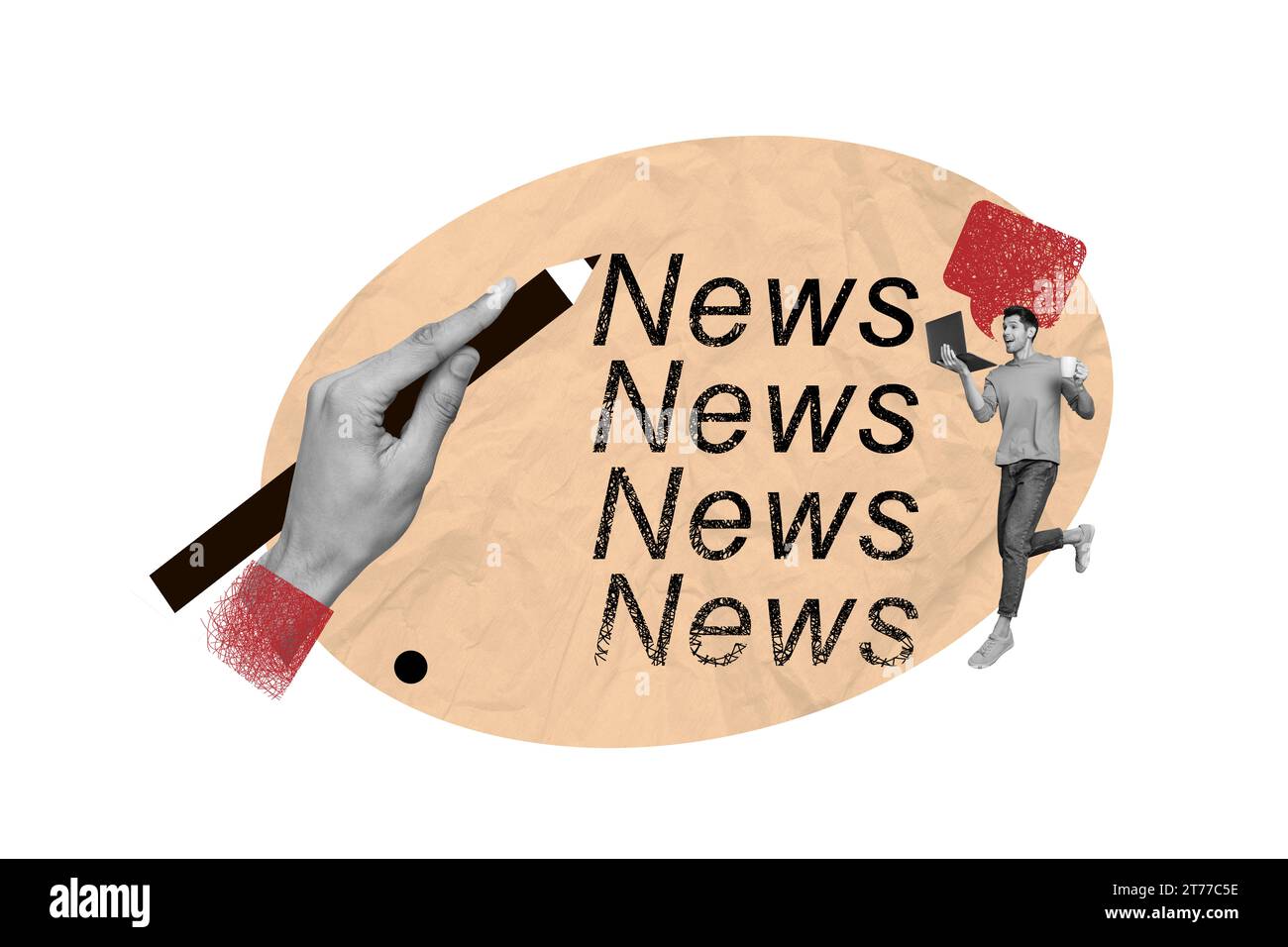 Banner collage image of professional journalist reporter speaking video ...