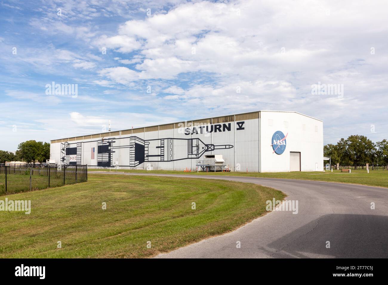 Houston, USA - October 22, 2023: assembly hall of Saturn 5 rocket at ...