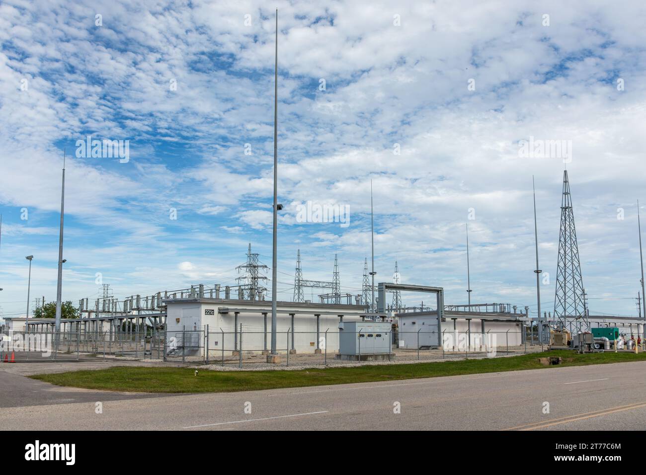 Houston, USA - October 22, 2023: electric power plant at houston space ...