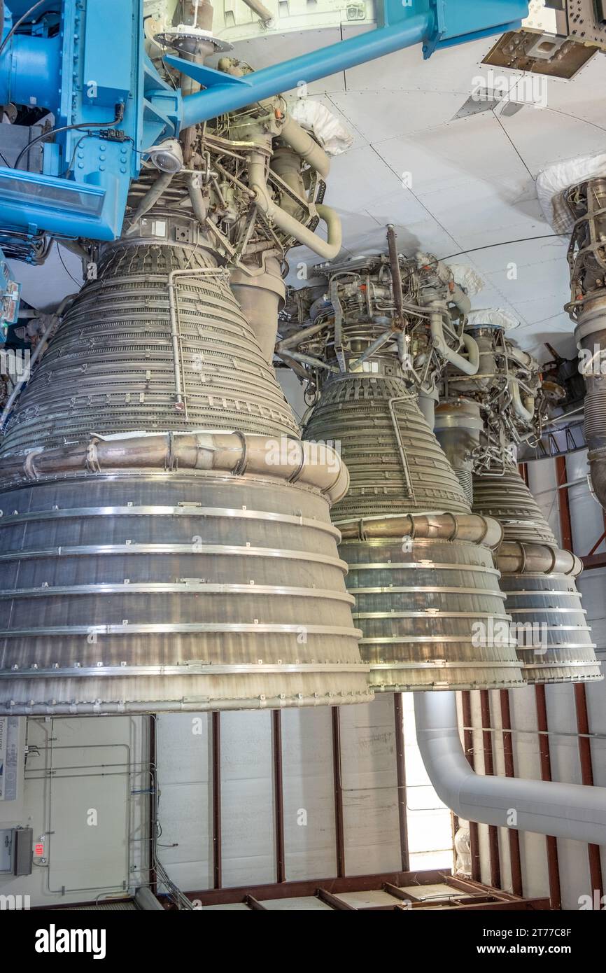 Houston, USA - October 22, 2023: rocket nozzle of the apollo rocket at ...