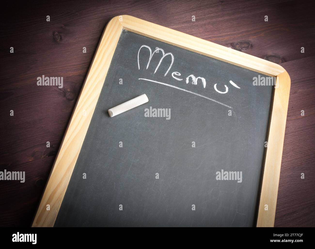 blank menu on blackboard with space for text Stock Photo - Alamy